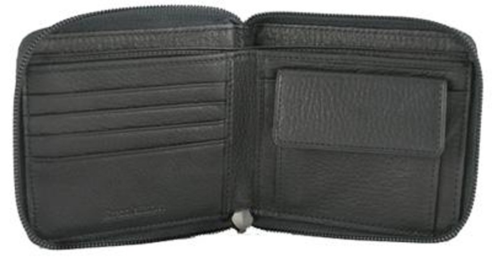 Osgoode Marley Mens Zip Coin Bifold Wallet (Black)