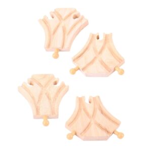 bigjigs rail curved turnouts (pack of 4) - other major wooden rail brands are compatible