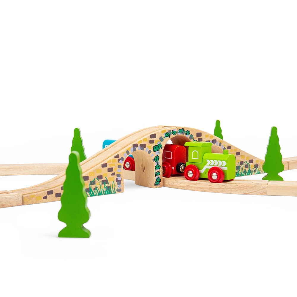 Bigjigs Rail Three Arch Bridge, Wooden Toys, Wooden Arch, Bigjigs Train Accessories, Train Toys, Wooden Train Sets, Wooden Toys for 3 4 5 Year Olds