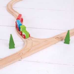 Bigjigs Rail T-Junction Track (Pack of 2) - Other Major Wooden Rail Brands are Compatible