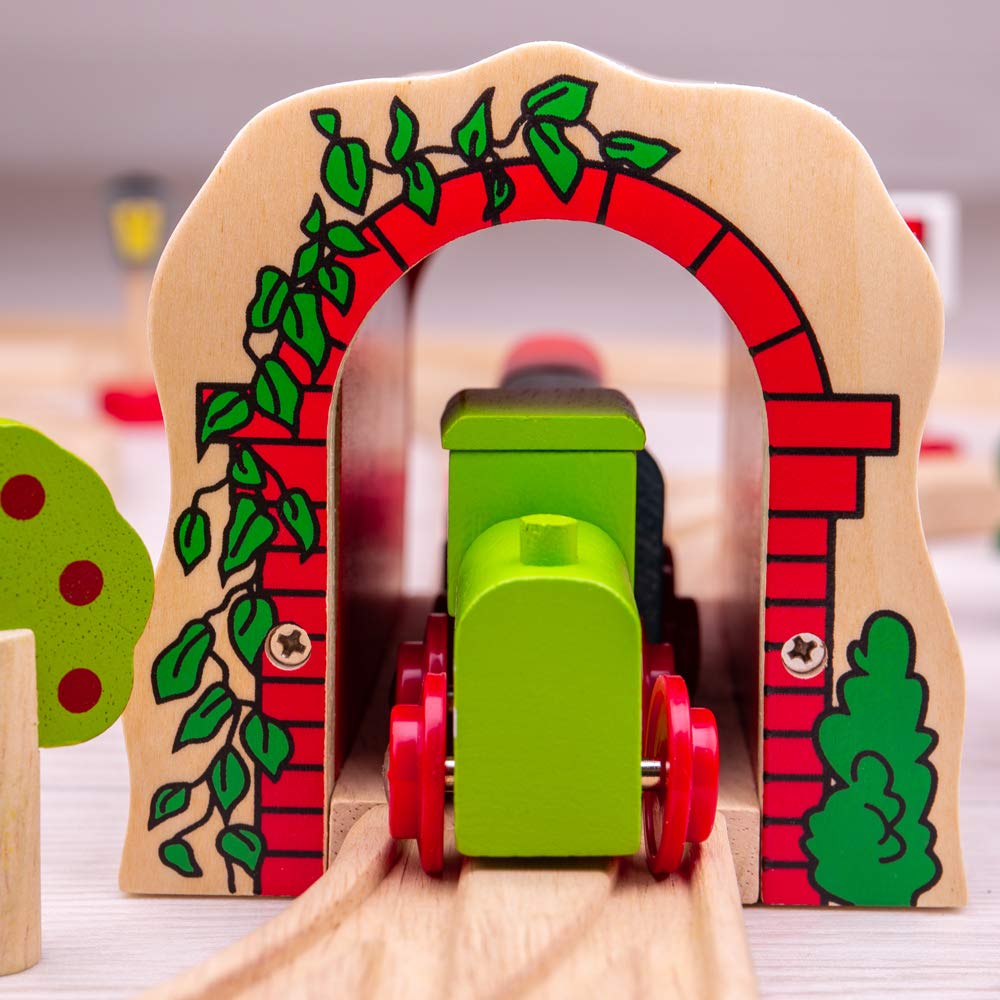 Bigjigs Rail Red Brick Tunnel, Wooden Toys, Train Set, Train Tunnel, Wooden Train Track Accessories, Bigjigs Accessories, Train Toys, Train Tunnel for Kids