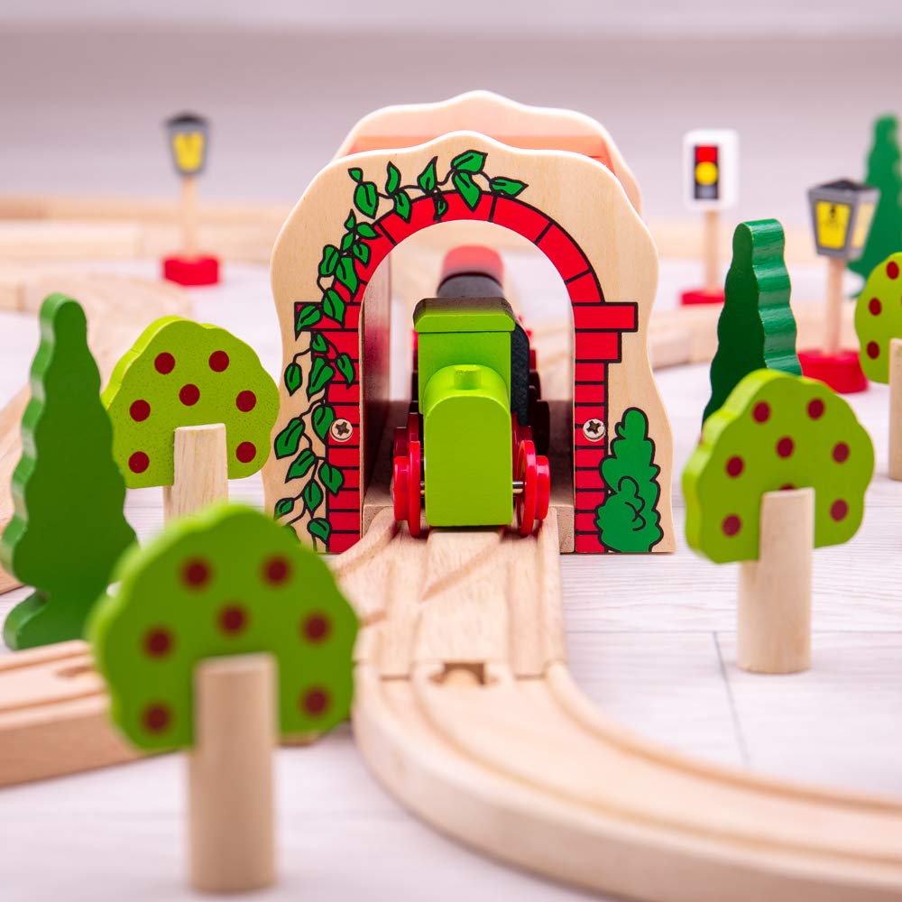 Bigjigs Rail Red Brick Tunnel, Wooden Toys, Train Set, Train Tunnel, Wooden Train Track Accessories, Bigjigs Accessories, Train Toys, Train Tunnel for Kids