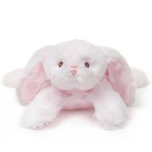 bearington baby cottontail plush stuffed animal pink bunny with rattle, 8 inches