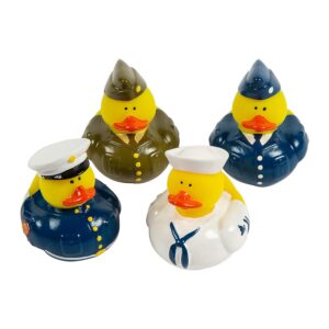 fun express uniform armed forces military rubber duckies (set of 12 ducks)