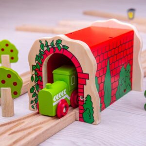 Bigjigs Rail Red Brick Tunnel, Wooden Toys, Train Set, Train Tunnel, Wooden Train Track Accessories, Bigjigs Accessories, Train Toys, Train Tunnel for Kids