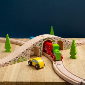 Bigjigs Rail Three Arch Bridge, Wooden Toys, Wooden Arch, Bigjigs Train Accessories, Train Toys, Wooden Train Sets, Wooden Toys for 3 4 5 Year Olds