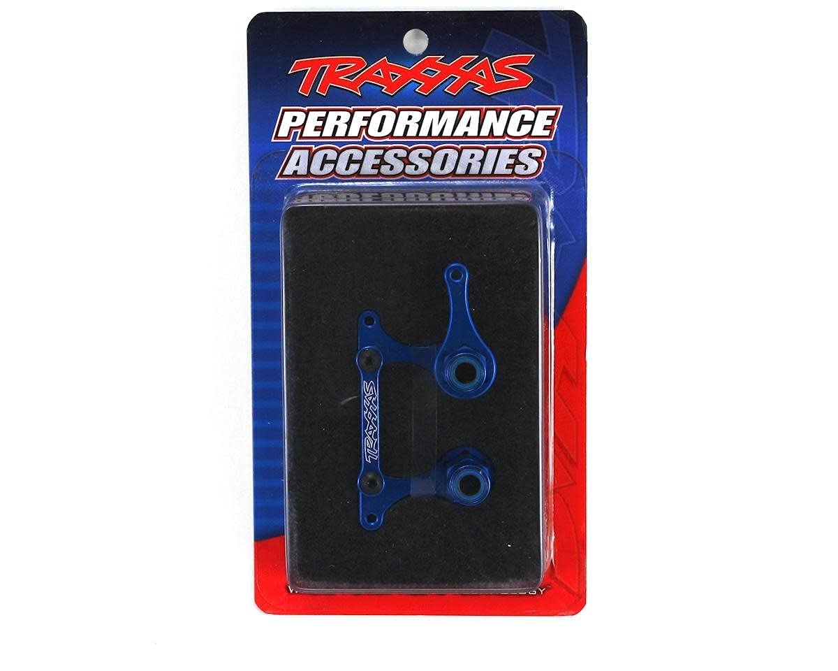 Traxxas 3743A Anodized Blue Aluminum Steering Bell cranks, Rustler, Stampede, Slash, and Bandit, 308-Pack