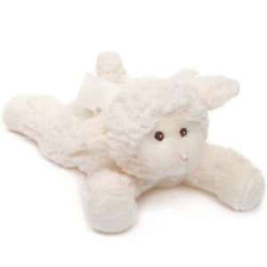 bearington baby baa plush stuffed animal lamb with rattle, 8 inches