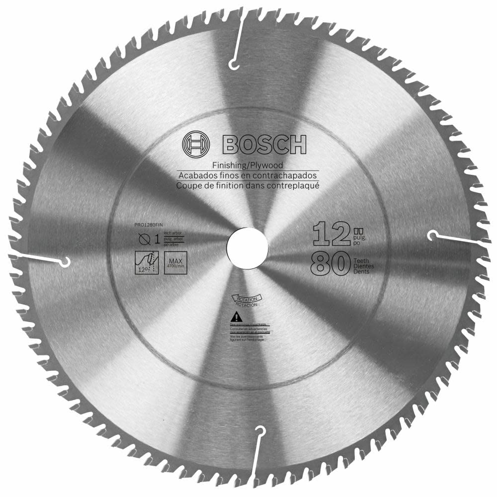 Bosch PRO1280FINB 12 In. 80 Tooth Plywood and Finishing Circular Saw Blade