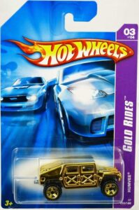 hot wheels 2007 gold rides humvee 3/4 055/180