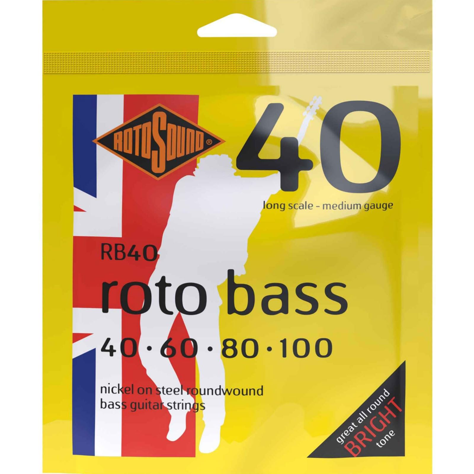 Rotosound RB(40 Nickel (Unsilked) Bass Guitar Strings (40 60 80 100)