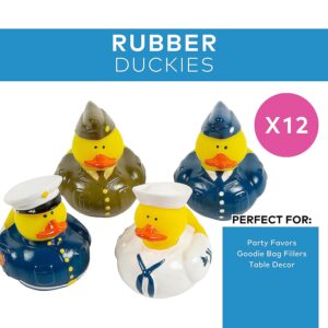 Fun Express Uniform Armed Forces Military Rubber Duckies (Set of 12 Ducks)