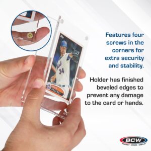 BCW 1/4 Inch Acrylic Card Holder | Trading Card Display Case with UV Protection, Beveled Edges, and Four-Screw Design | Clear Showcase for Card Storage | Screwdown Card Holder