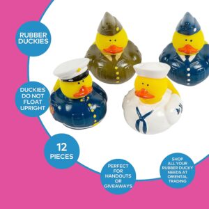 Fun Express Uniform Armed Forces Military Rubber Duckies (Set of 12 Ducks)