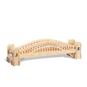 Puzzled Sydney Bridge 3D Wooden Puzzle Model Kit - Fun and Education Wooden Building Kits for Kids, DIY Wooden Puzzle Toy Bridge Model Construction Kit, Cool Architecture Gifts for Kids - 55 Pieces