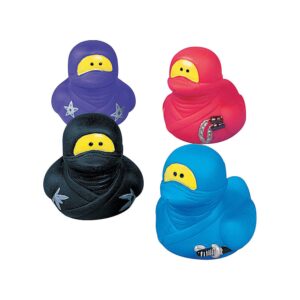 fun express ninja rubber ducks, duckies, 12 pieces, birthday parties, karate school, treasure chest supplies