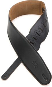 levy's leathers m4gf-blk 3.5" garment leather bass guitar strap , black