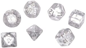 chessex polyhedral 7-die translucent dice set - clear