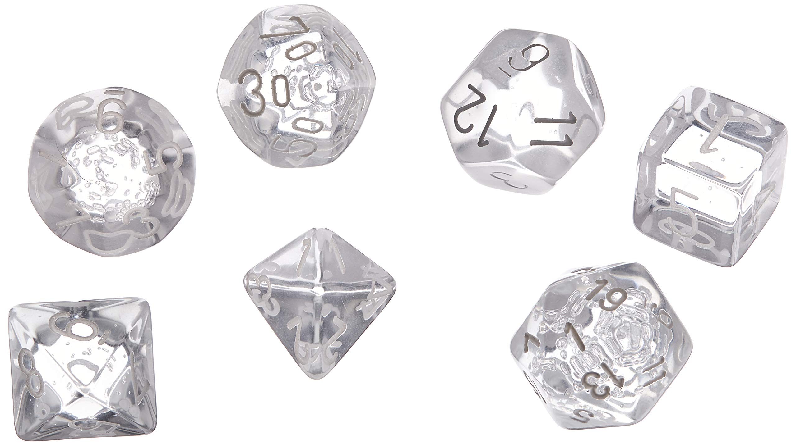 Chessex Polyhedral 7-Die Translucent Dice Set - Clear