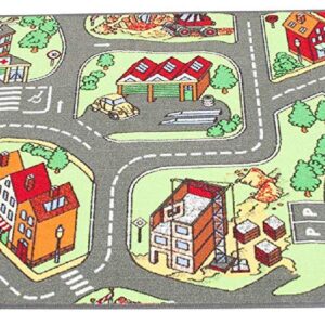 Children’s Factory, Learning Carpets My Neighborhood Play Carpet, 79x36, LC144, Kids Playroom Décor, Toddler Preschool, Nursery, or Daycare Road Rug