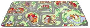 children’s factory, learning carpets my neighborhood play carpet, 79x36, lc144, kids playroom décor, toddler preschool, nursery, or daycare road rug