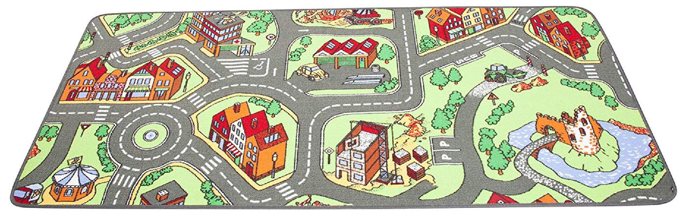 Children’s Factory, Learning Carpets My Neighborhood Play Carpet, 79x36, LC144, Kids Playroom Décor, Toddler Preschool, Nursery, or Daycare Road Rug