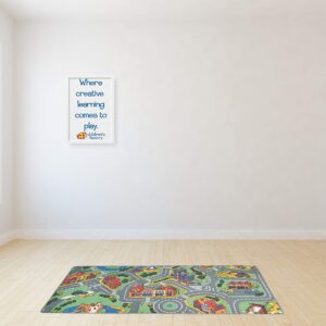 Children’s Factory, Learning Carpets My Neighborhood Play Carpet, 79x36, LC144, Kids Playroom Décor, Toddler Preschool, Nursery, or Daycare Road Rug