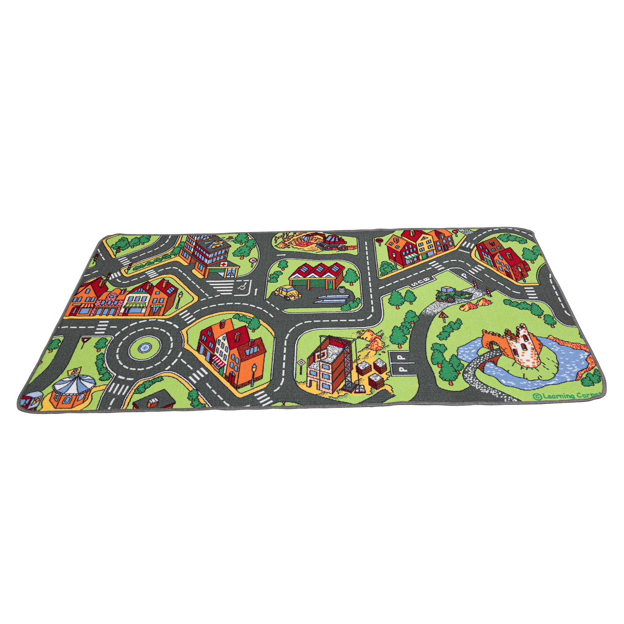 Children’s Factory, Learning Carpets My Neighborhood Play Carpet, 79x36, LC144, Kids Playroom Décor, Toddler Preschool, Nursery, or Daycare Road Rug