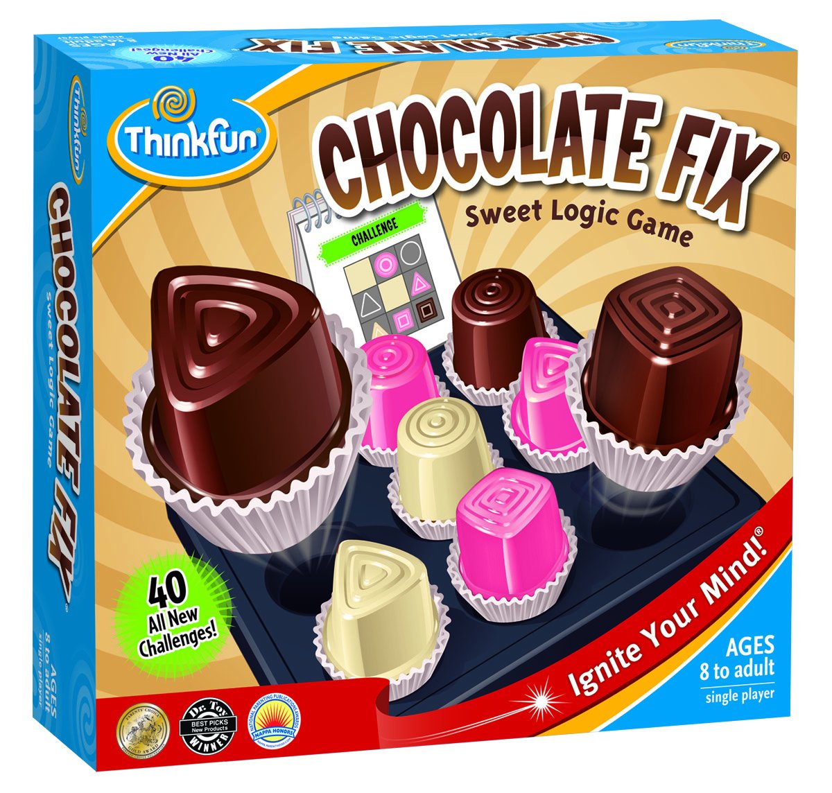 ThinkFun Chocolate Fix - Engaging Logic Game for Ages 8 and Up | Brain Teaser | Educational Toy | Memory Enhancer