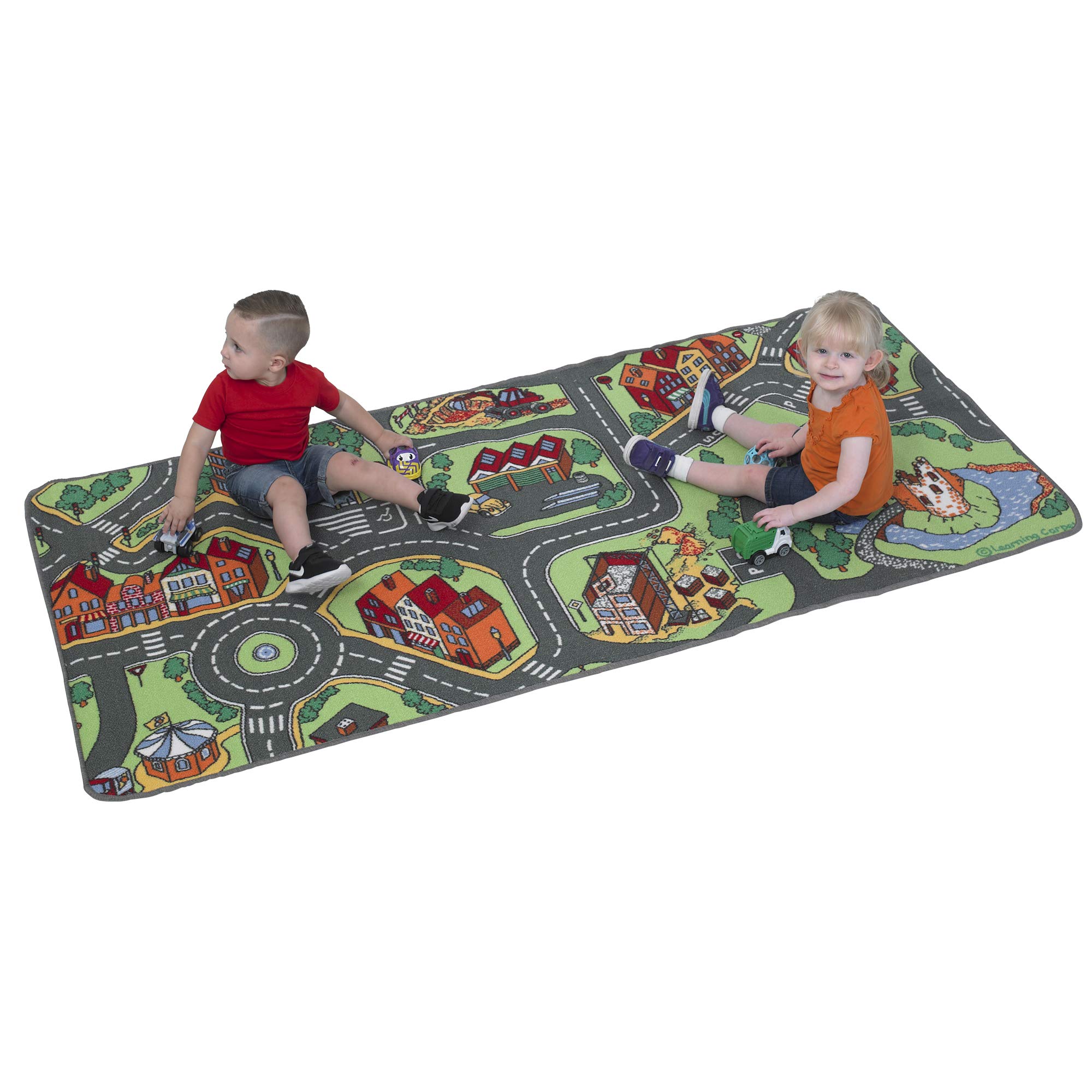 Children’s Factory, Learning Carpets My Neighborhood Play Carpet, 79x36, LC144, Kids Playroom Décor, Toddler Preschool, Nursery, or Daycare Road Rug