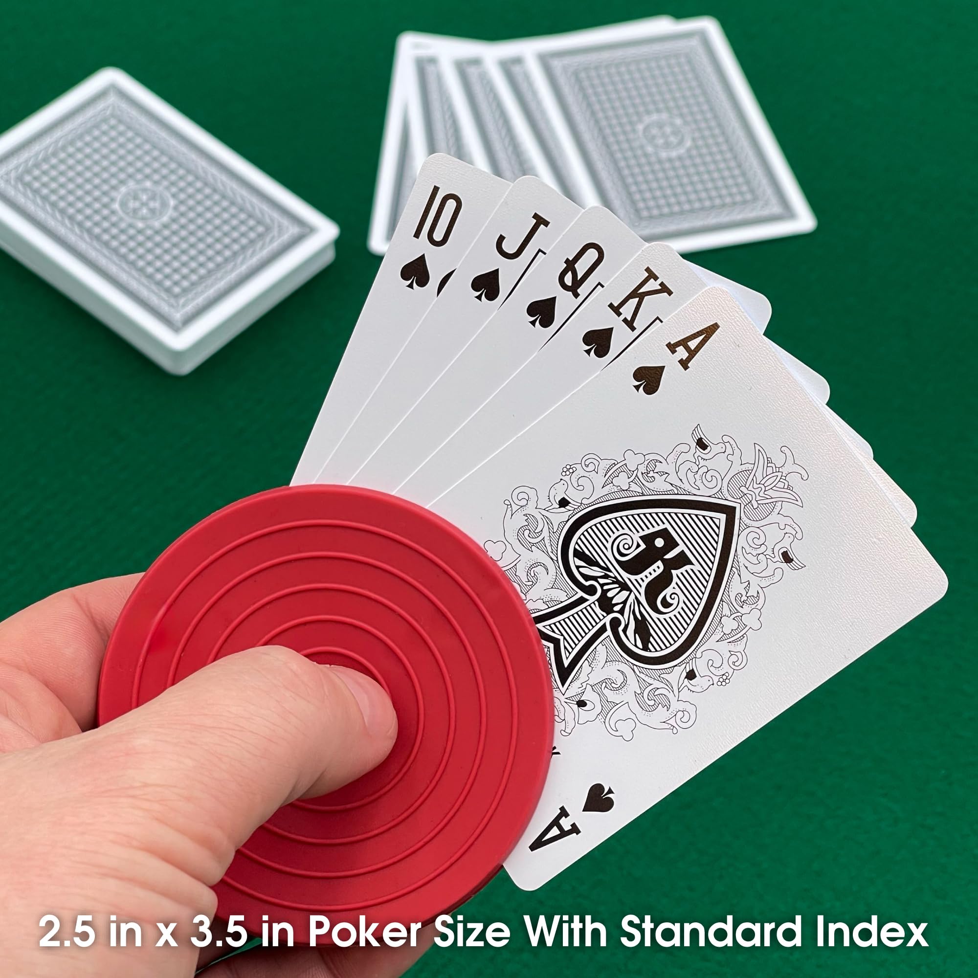 Royal - 100% Plastic Poker Size Playing Cards, 3 1/2" x 2 1/2", 1 Dozen