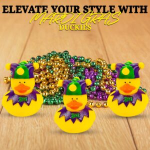 Fun Express Mardi Gras Duckies - Bulk Set of 12 Rubber Ducks - Parade and Party Favor Supplies and Handout Toys