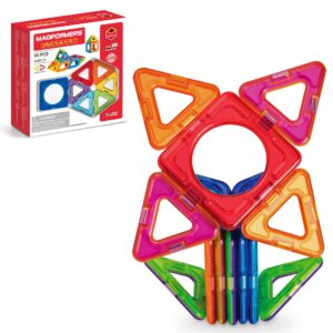 magformers basic set (62-pieces) magnetic building blocks, educational magnetic tiles, magnetic building stem toy, multi-colored, model number: 63070