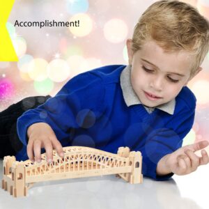 Puzzled Sydney Bridge 3D Wooden Puzzle Model Kit - Fun and Education Wooden Building Kits for Kids, DIY Wooden Puzzle Toy Bridge Model Construction Kit, Cool Architecture Gifts for Kids - 55 Pieces