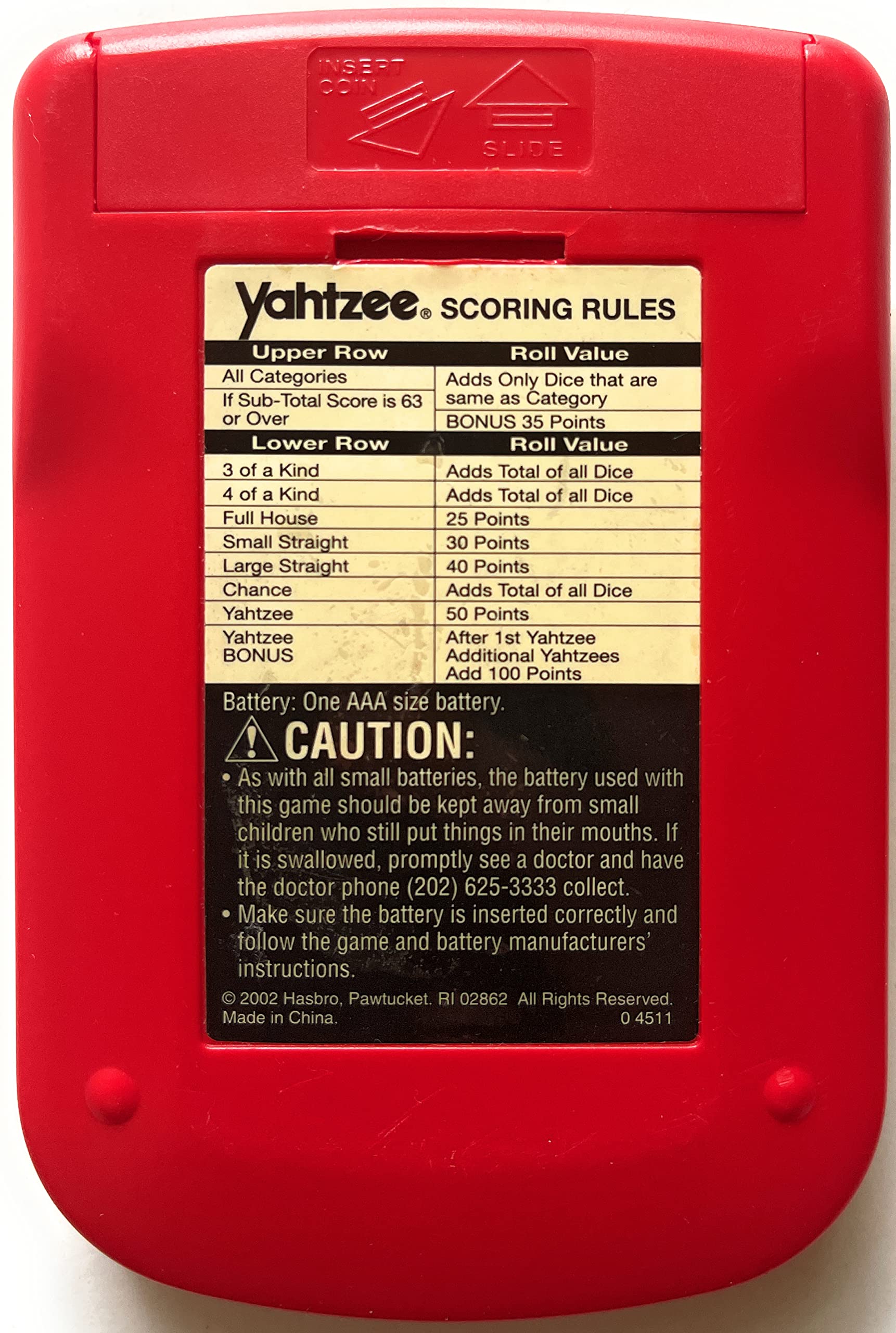 Yahtzee Electronic Hand-held [Gold]