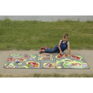 Children’s Factory, Learning Carpets My Neighborhood Play Carpet, 79x36, LC144, Kids Playroom Décor, Toddler Preschool, Nursery, or Daycare Road Rug