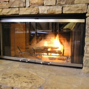 Heatilator Fireplace Doors - Black 42" Glass Doors - DM1042