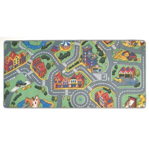 Children’s Factory, Learning Carpets My Neighborhood Play Carpet, 79x36, LC144, Kids Playroom Décor, Toddler Preschool, Nursery, or Daycare Road Rug