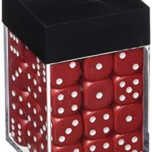 Chessex Dice d6 Sets: Opaque Red with White 12mm Six Sided Die (36) Block of Dice