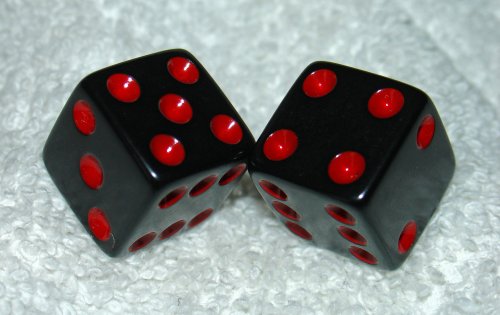 Black Opaque Dice Pair