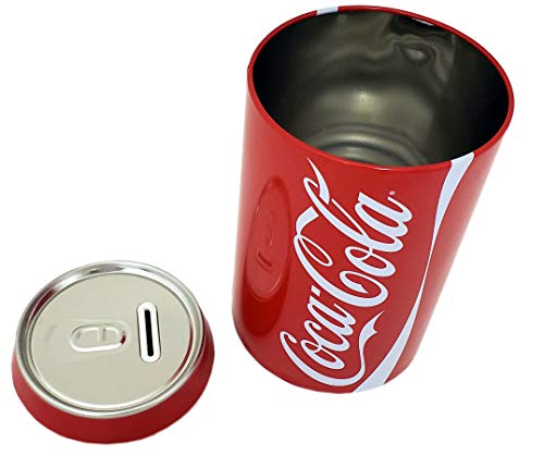 The Tin Box Company Coca Cola Can Bank with Removable Lid, Red, Model:660227-12 Pack of 1