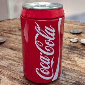 The Tin Box Company Coca Cola Can Bank with Removable Lid, Red, Model:660227-12 Pack of 1