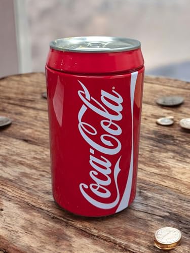 The Tin Box Company Coca Cola Can Bank with Removable Lid, Red, Model:660227-12 Pack of 1