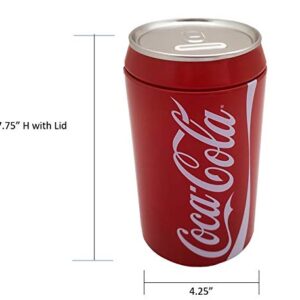 The Tin Box Company Coca Cola Can Bank with Removable Lid, Red, Model:660227-12 Pack of 1