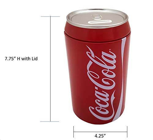 The Tin Box Company Coca Cola Can Bank with Removable Lid, Red, Model:660227-12 Pack of 1