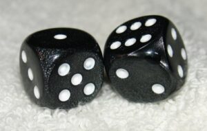 black marbled dice pair