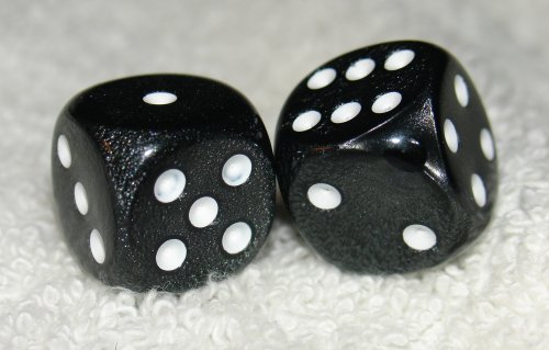 Black Marbled Dice Pair