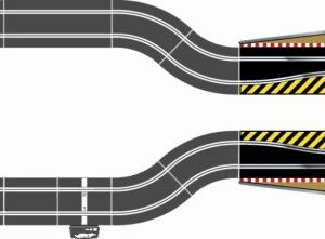 Scalextric C8512 Track Extension Pack - 2x Hairpin Curves 2 Side Swipes Borders Barriers, Large