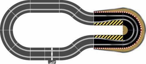 Scalextric C8512 Track Extension Pack - 2x Hairpin Curves 2 Side Swipes Borders Barriers, Large