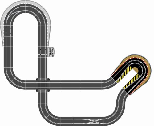 Scalextric C8512 Track Extension Pack - 2x Hairpin Curves 2 Side Swipes Borders Barriers, Large